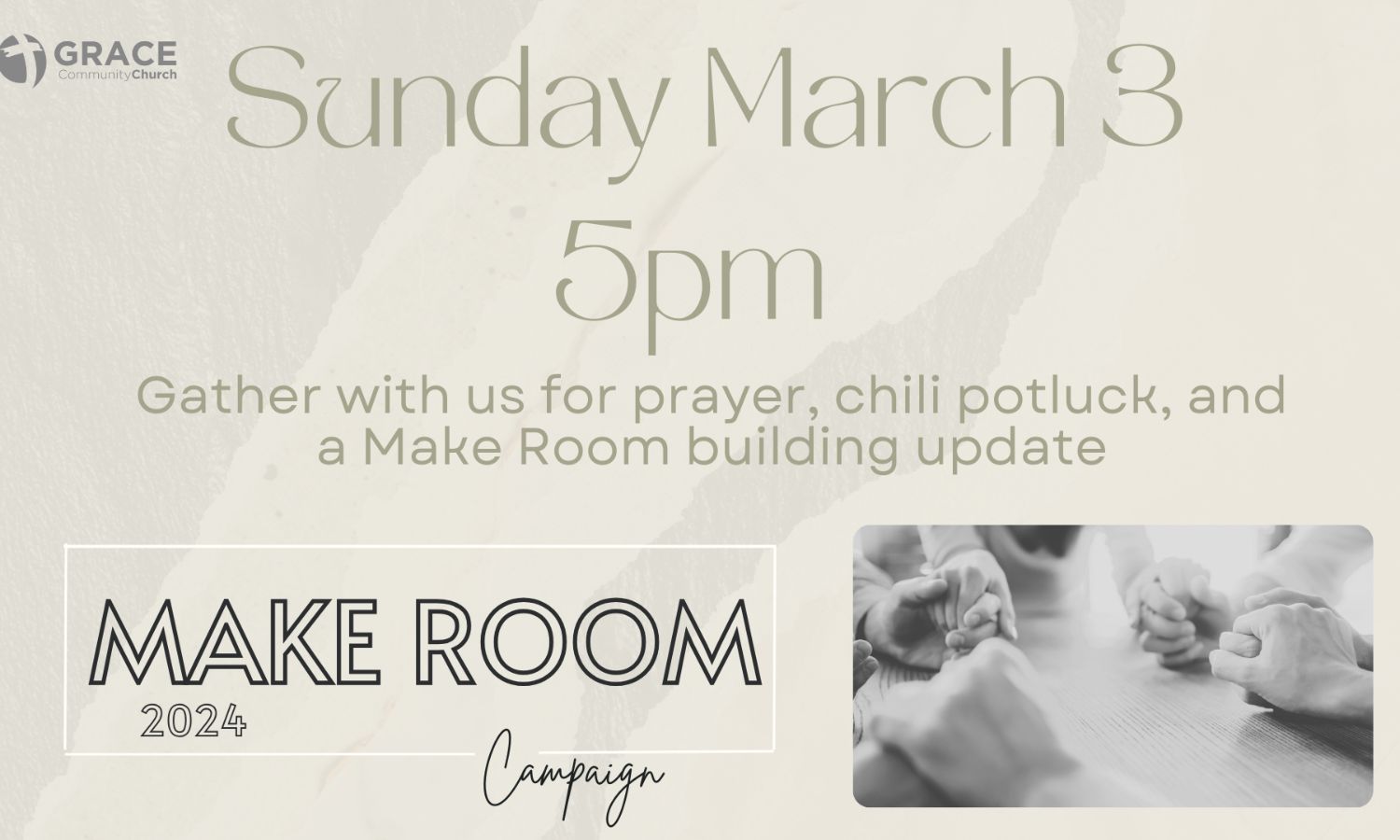 Printable Flyer - Potluck for Make Room Building Update - Prayer ...